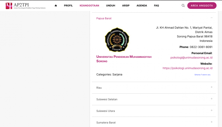 Program Studi Psikologi UNIMUDA Sorong Resmi Tergabung Dalam AP2TPI ...